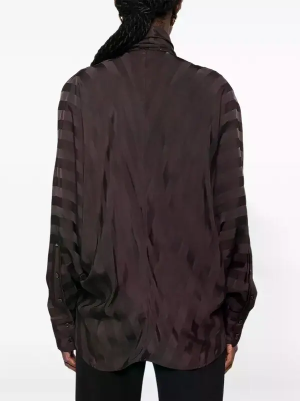 Sportmax Pussy-bow Striped Blouse - Brown
