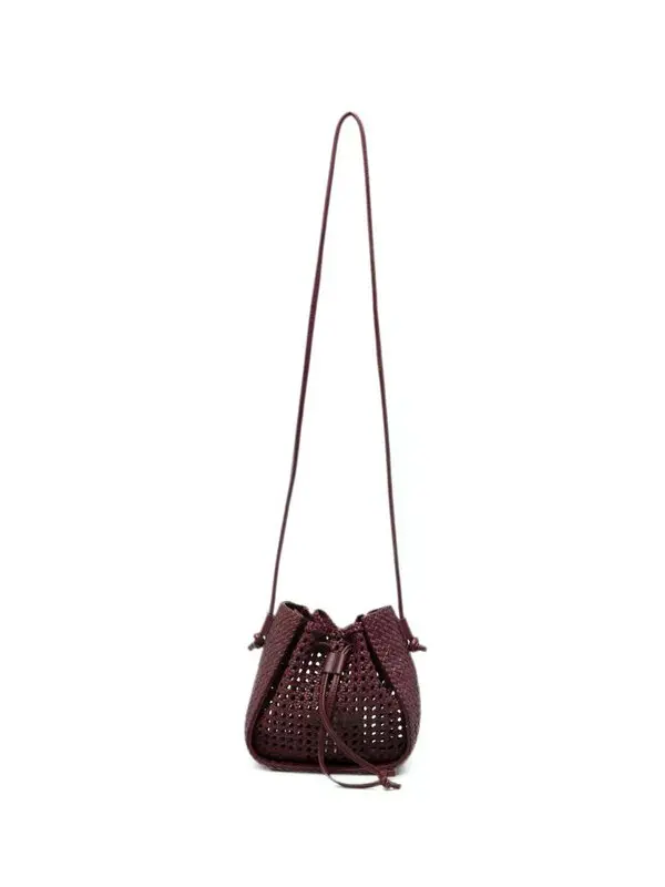 FORTE_FORTE Woven Leather Shoulder Bag - Red