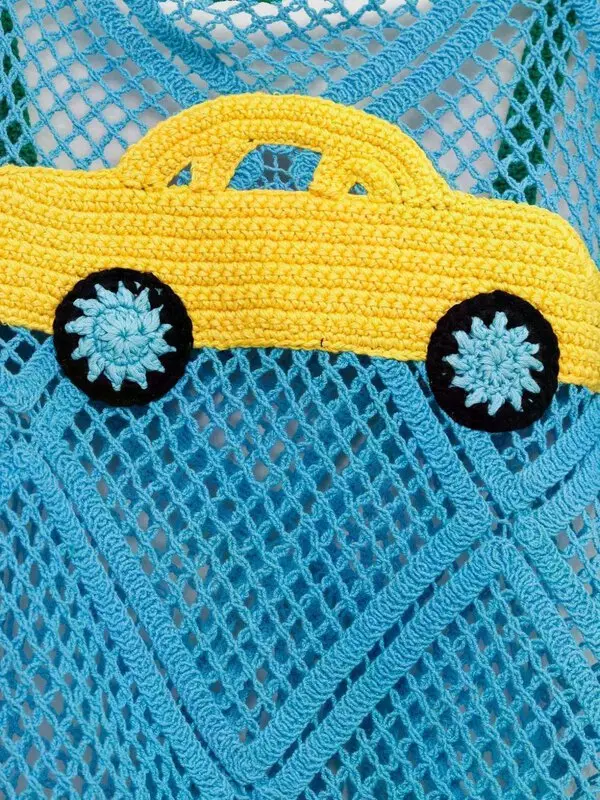 JW Anderson Crochet-knit Car-patch Midi Dress