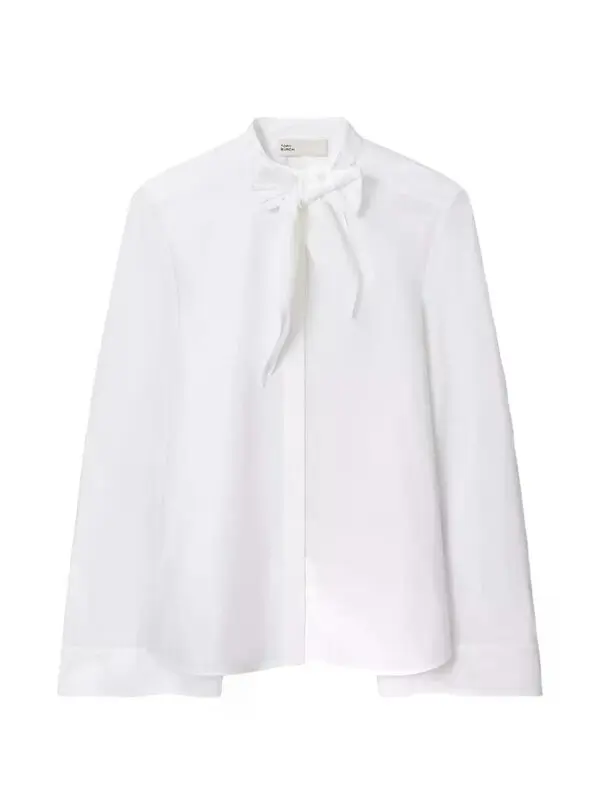 Tory Burch Poplin Pussy-bow Blouse - White
