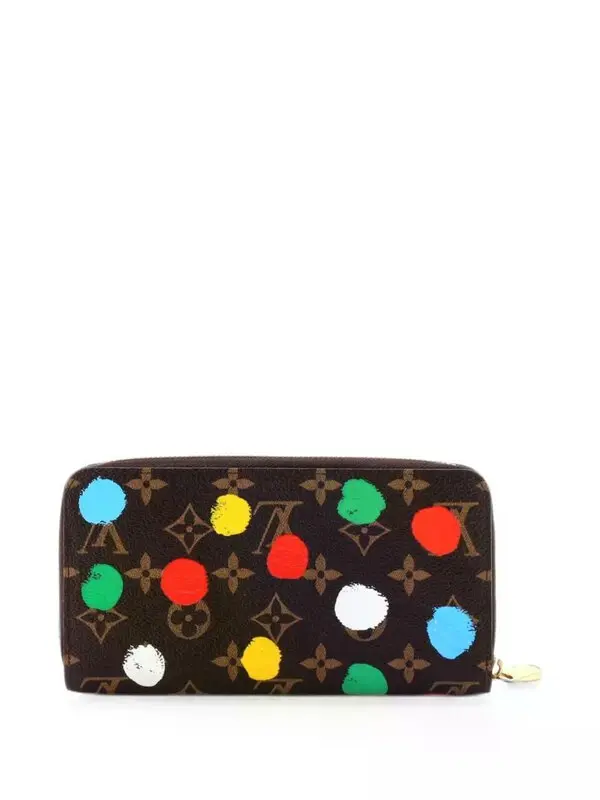 LOUIS VUITTON Zippy Wallet Yayoi Kusama Painted Dots Monogram Canvas Small Wallets