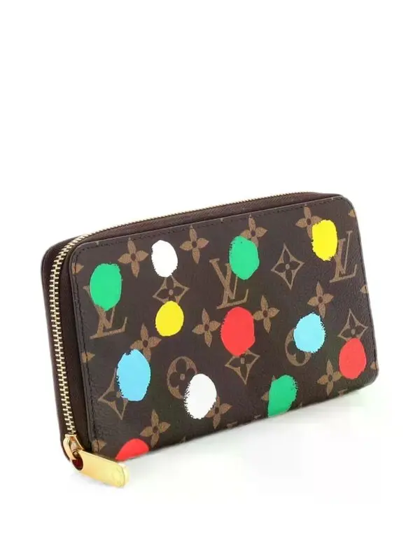 LOUIS VUITTON Zippy Wallet Yayoi Kusama Painted Dots Monogram Canvas Small Wallets