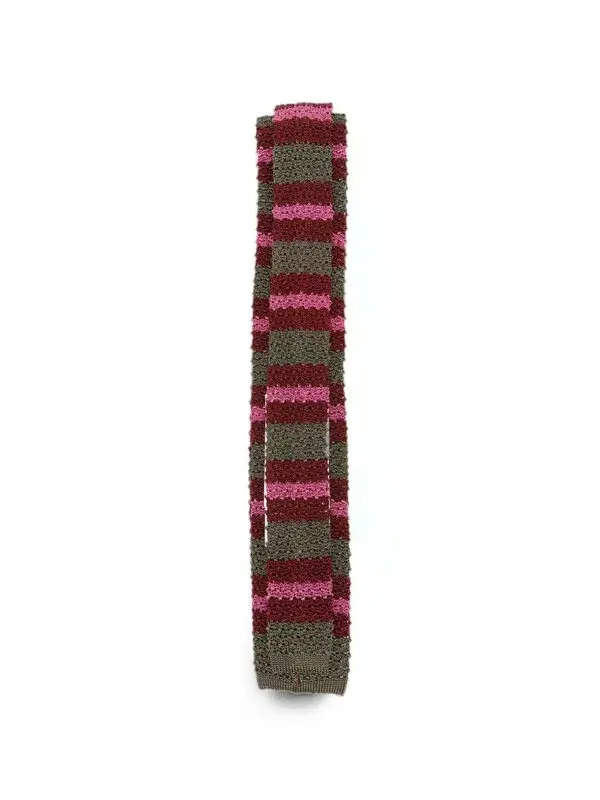 Etro Pegaso-embroidered Striped-pattern Tie