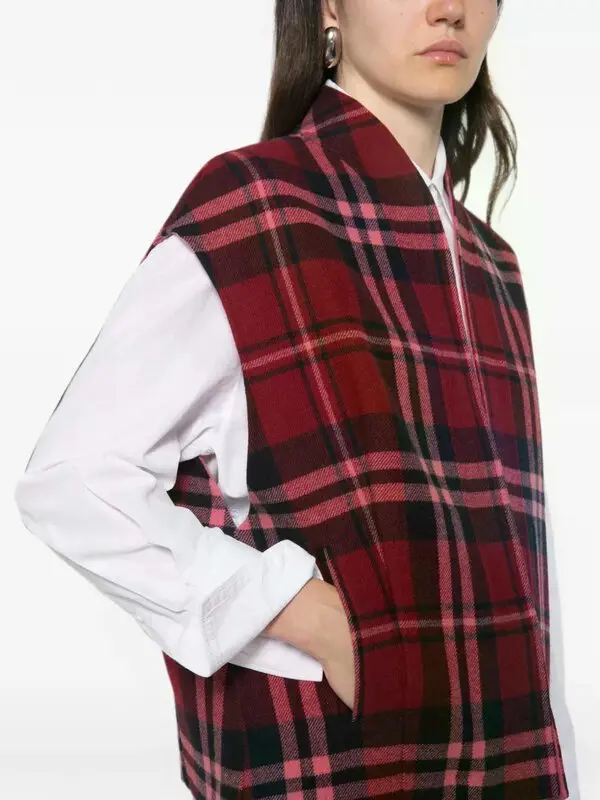 ALICIA AUDREY Regine Check Sleeveless Reversible Gilet