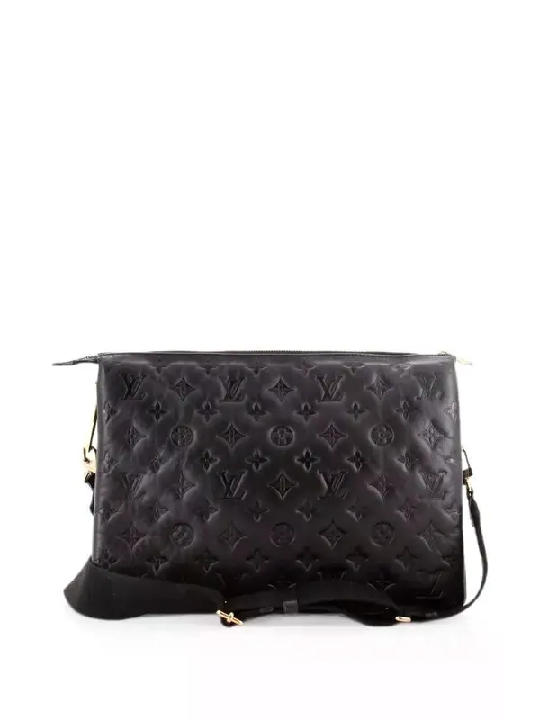 LOUIS VUITTON Coussin Mm Monogram Embossed Lambskin Crossbody Bag - Black