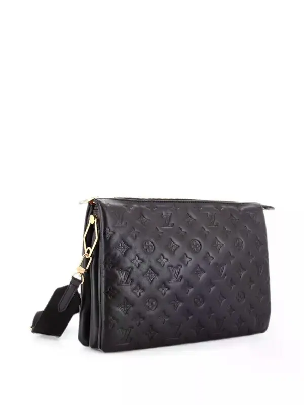 LOUIS VUITTON Coussin Mm Monogram Embossed Lambskin Crossbody Bag - Black