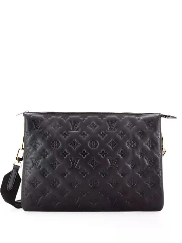 LOUIS VUITTON Coussin Mm Monogram Embossed Lambskin Crossbody Bag - Black