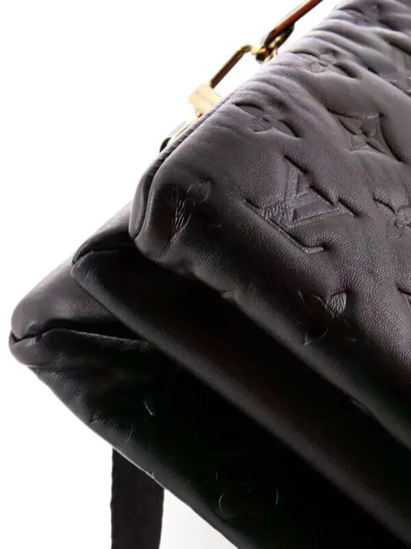 LOUIS VUITTON Coussin Mm Monogram Embossed Lambskin Crossbody Bag - Black