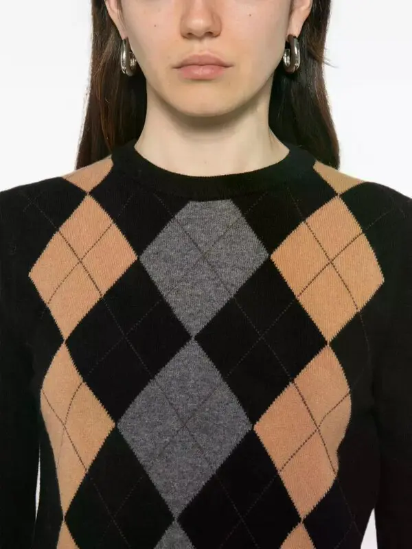 JUCCA Argyle Pattern Wool Sweater
