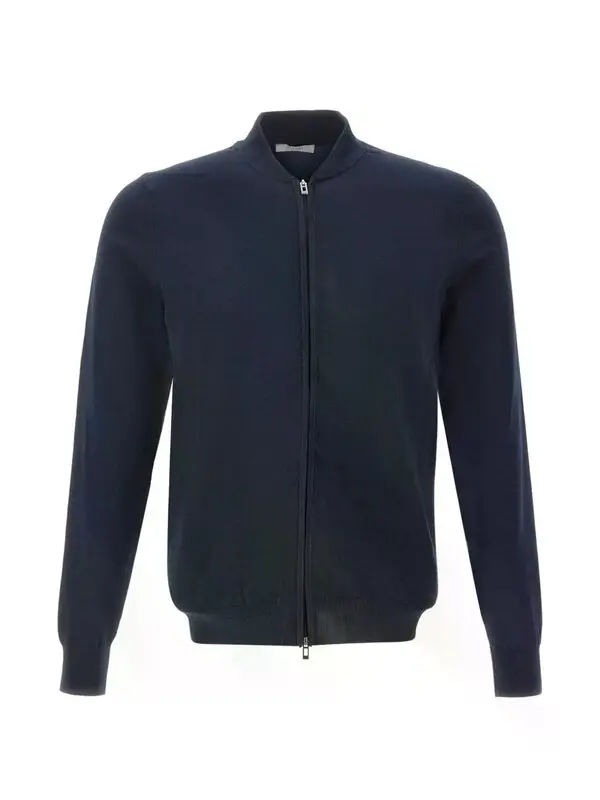 DIKTAT Zip-up Ribbed-trim Sweater