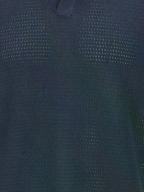 KANGRA Openwork Knit Cotton Polo Shirt