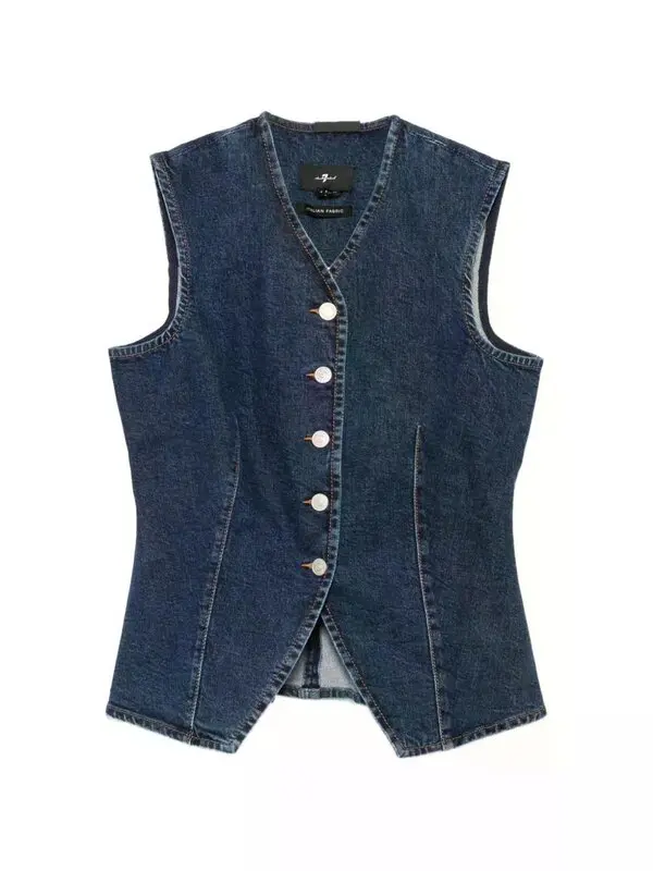 7 For All Mankind Button-up Denim Waistcoat