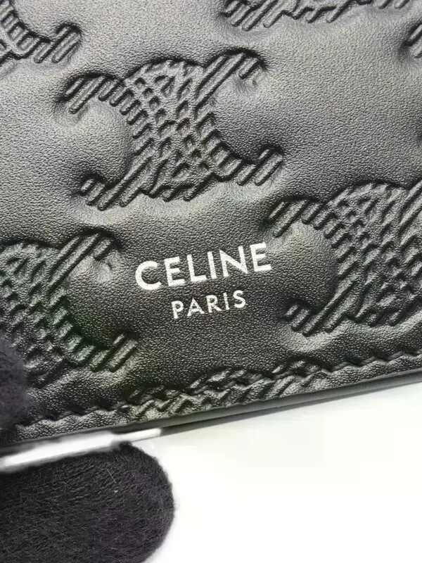 Celine 2020s Triomphe Embossed Card Case