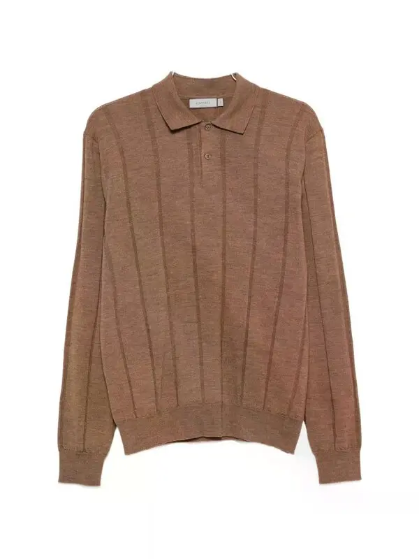Canali Ribbed Polo Sweater