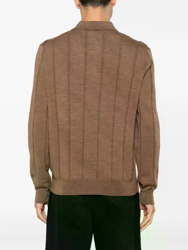 Canali Ribbed Polo Sweater