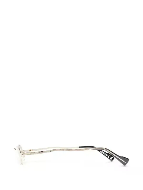 KUBORAUM Hammered-effect Rectangle-frame Sunglasses