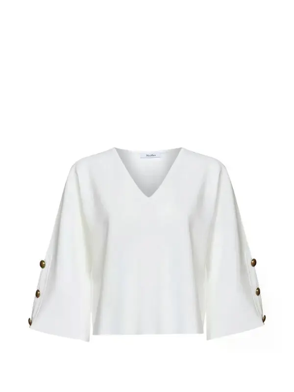 Max Mara Button-detail V-neck Blouse