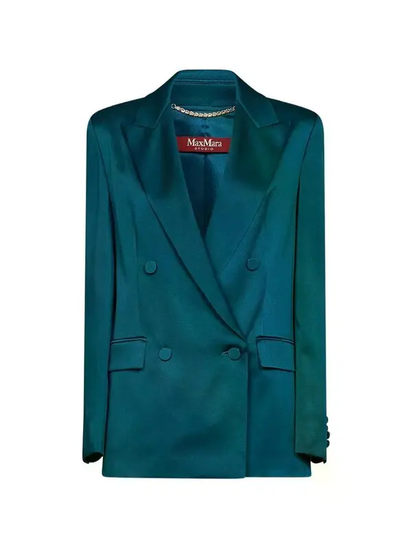 Max Mara Double-breasted Satin Blazer