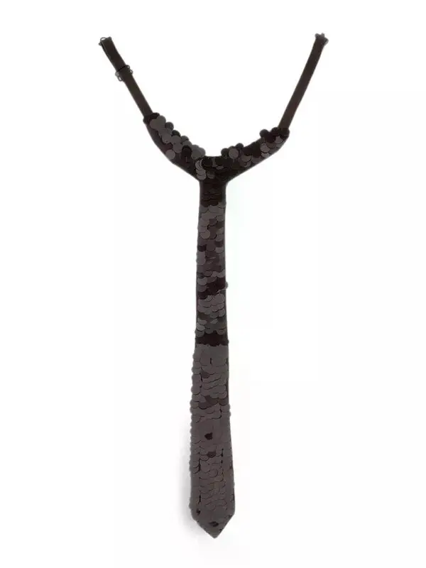 P.a.r.o.s.h Sequin Embellished Tie - Black