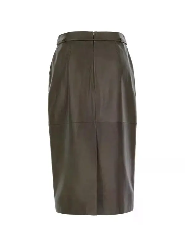 Max Mara Belted Leather Skirt
