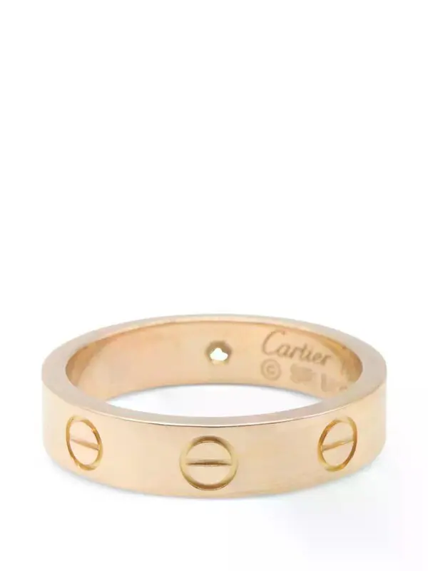 Cartier 18k Rose Gold Diamond Love Ring - Pink