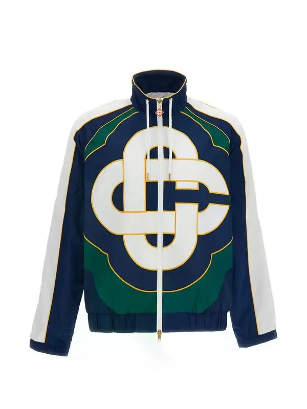 Casablanca Panelled Logo-print Jacket - Blue