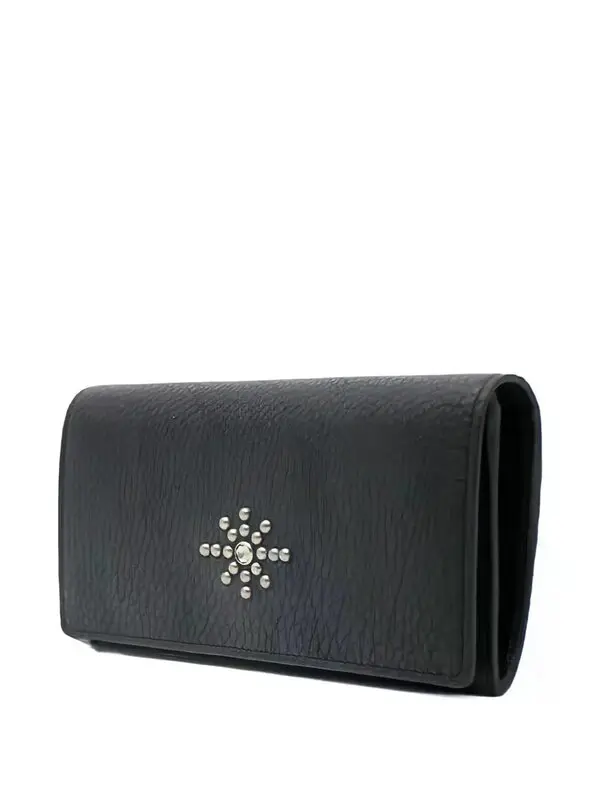 HTC LOS ANGELES Long Studded Leather Wallet - Black