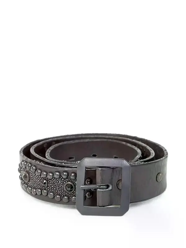 HTC LOS ANGELES Marlena Studded Leather Belt - Black