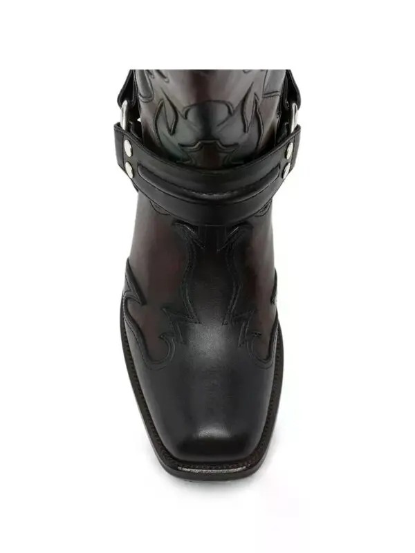 Versace Harness-detail Embroidered Boots