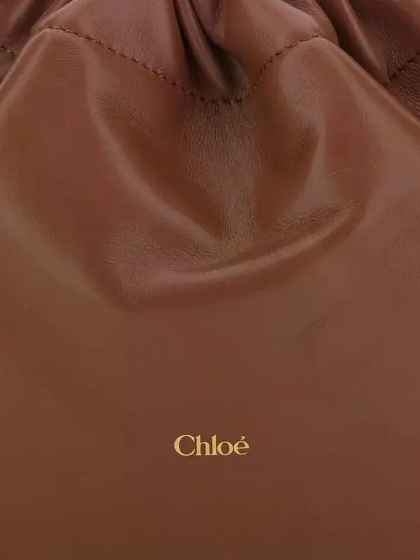 Chloé Small Drawstring Leather Shoulder Bag - Brown