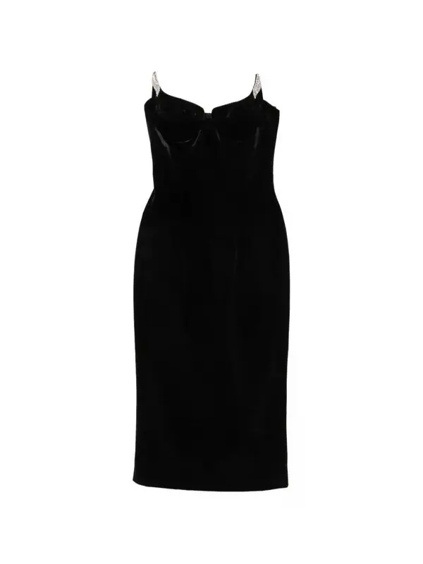 ADAMARIS Crystal-embellished Strapless Midi Dress