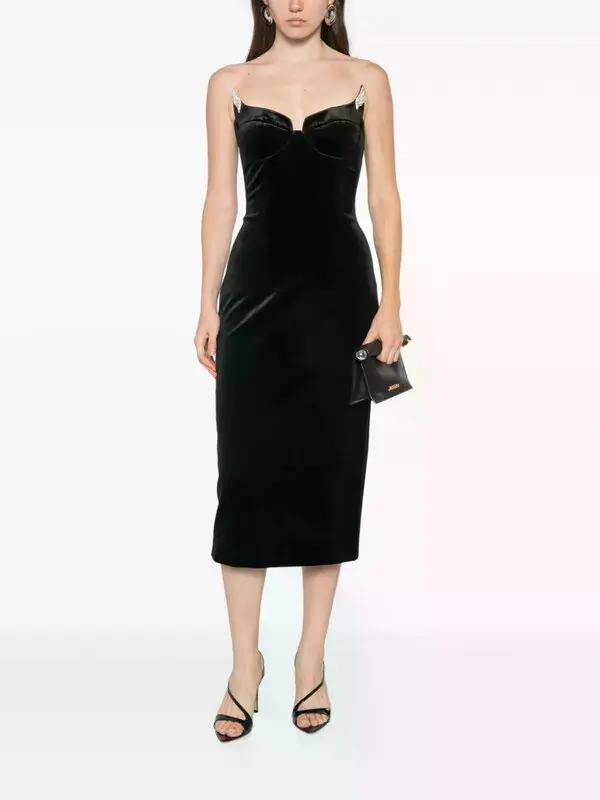 ADAMARIS Crystal-embellished Strapless Midi Dress