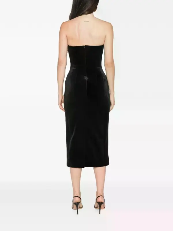 ADAMARIS Crystal-embellished Strapless Midi Dress