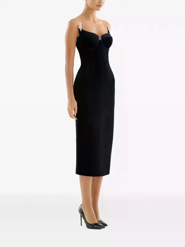 ADAMARIS Crystal-embellished Strapless Sweetheart Neck Midi Dress