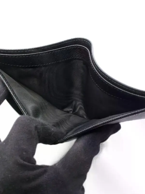 Prada 2020s Saffiano-leather Triangle Bi-fold Wallet