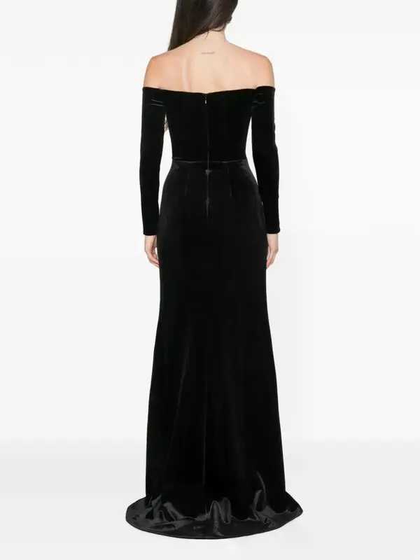 ADAMARIS Off-shoulder Rose-detail Maxi Dress