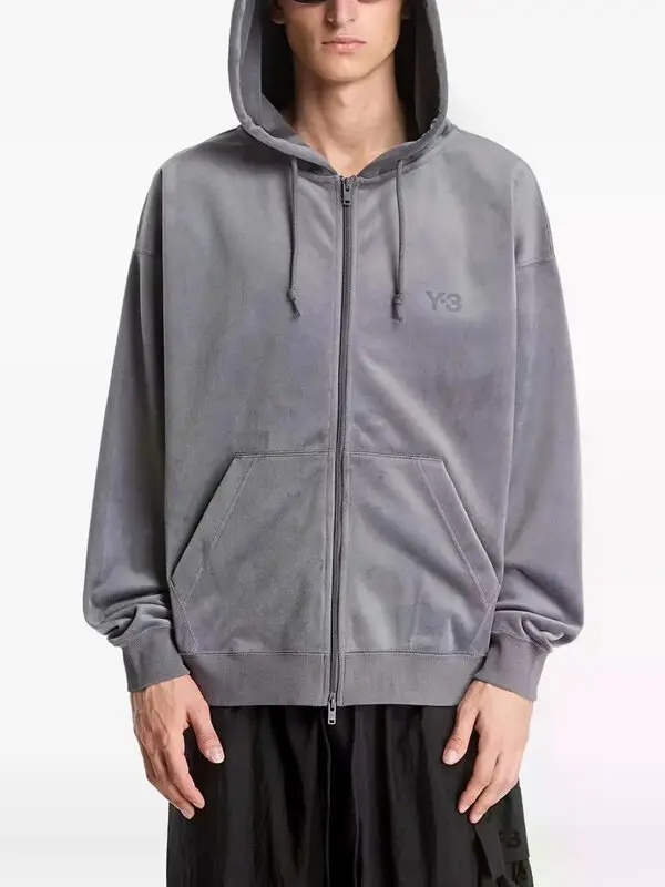 Y3 Velvet Zip-up Hoodie