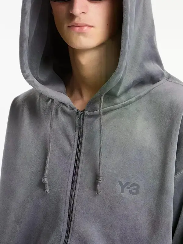 Y3 Velvet Zip-up Hoodie