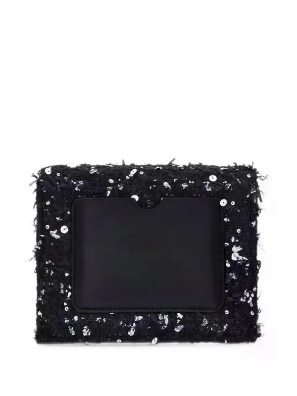 Oscar De La Renta Sequined Floral Appliqué Clutch Bag