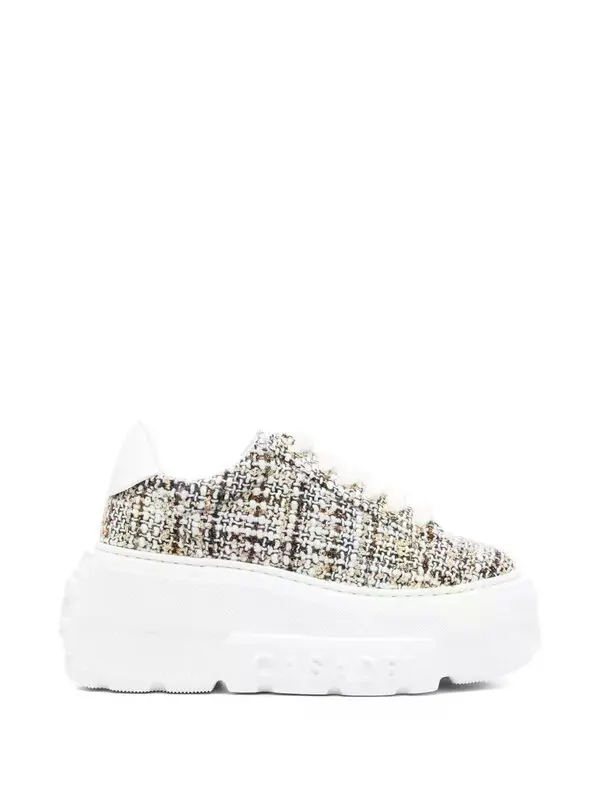Casadei Tweed Platform Sneakers - Neutrals