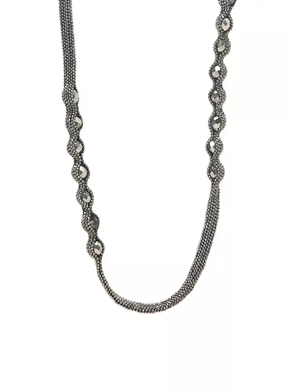 Peserico Crystal-embellished Twisted Rope Chain Necklace - Silver