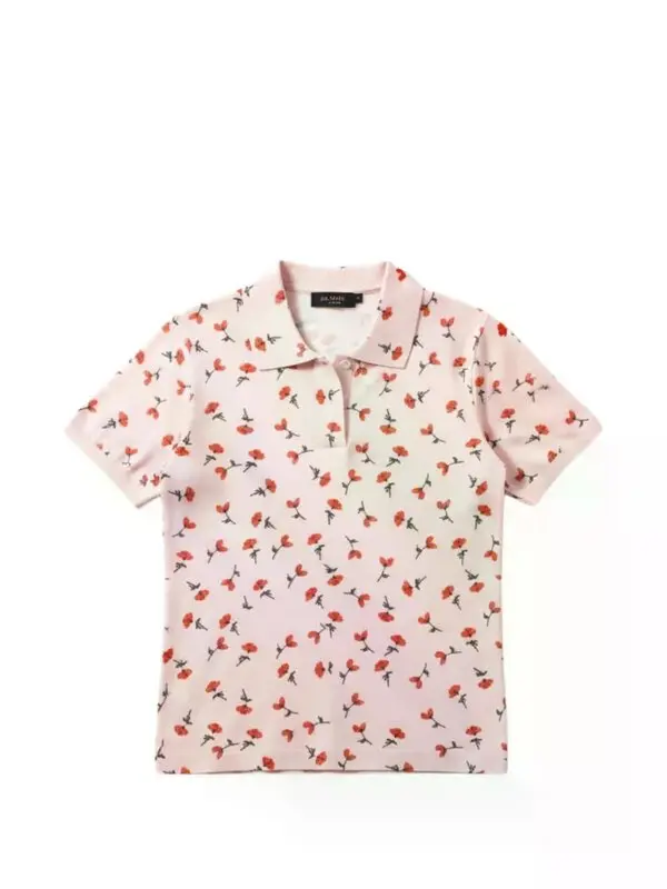 JIL SANDER Floral Print Polo Shirt - Pink