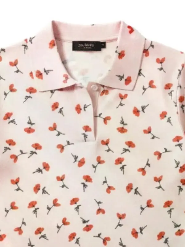 JIL SANDER Floral Print Polo Shirt