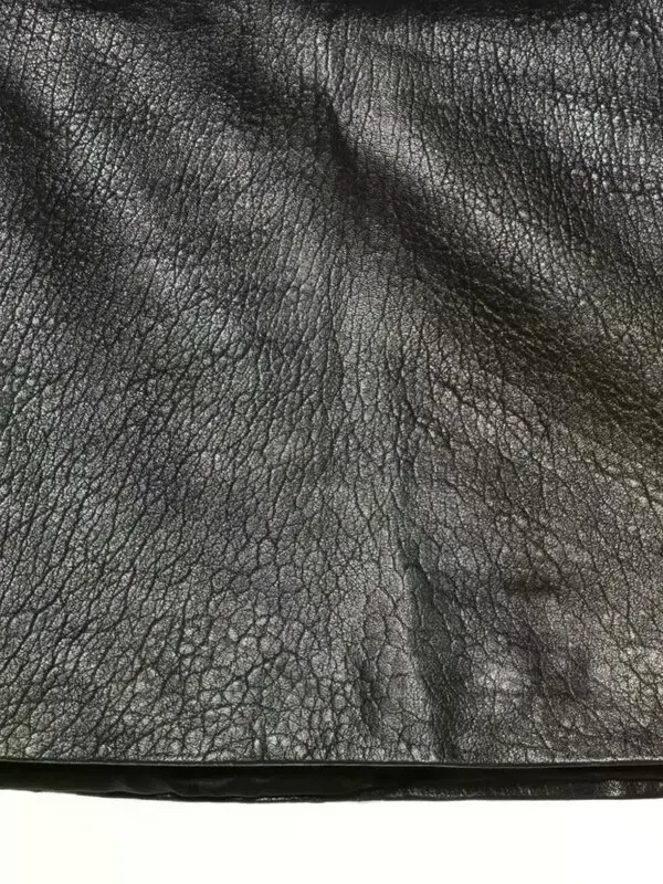 MANOKHI Crinkled-finish Leather Mini Skirt