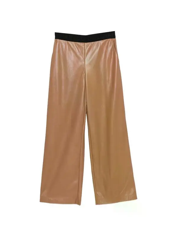 Liviana Conti Logo-waistband Pocket Trousers - Brown