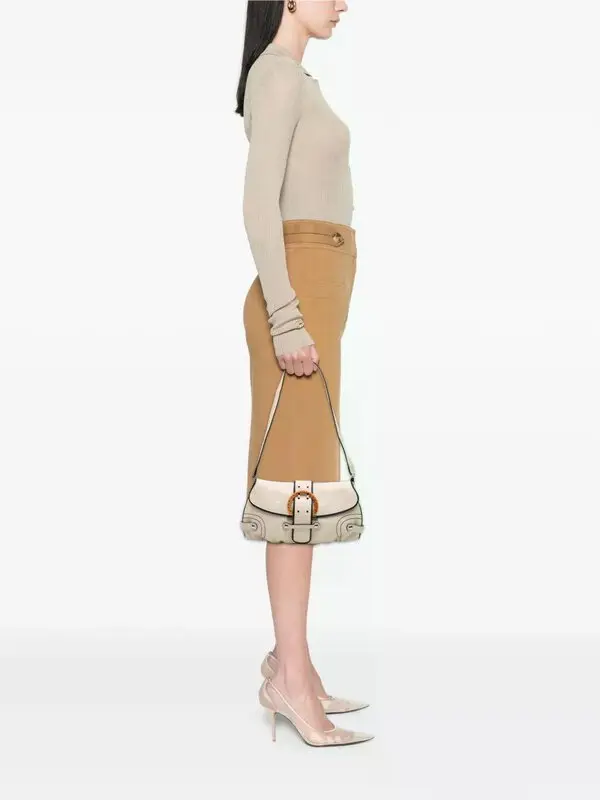 FERRAGAMO Leather Gancini Flap Shoulder Bag