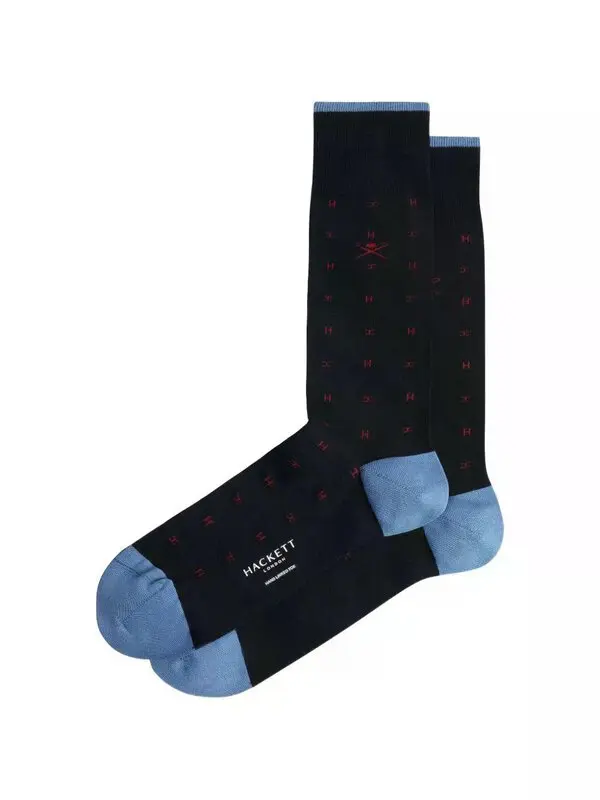 HACKETT LONDON Logo-patterned Mercerised Socks