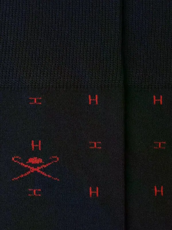 HACKETT LONDON Logo-patterned Mercerised Socks