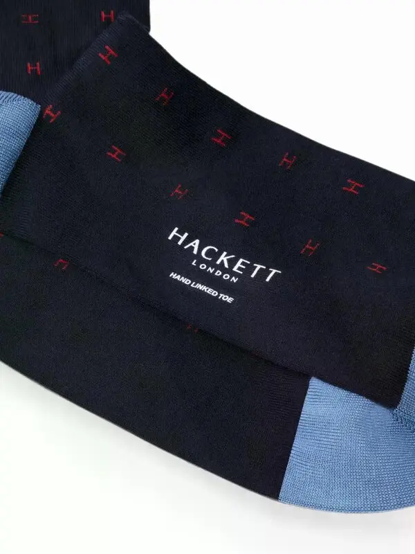 HACKETT LONDON Logo-patterned Mercerised Socks