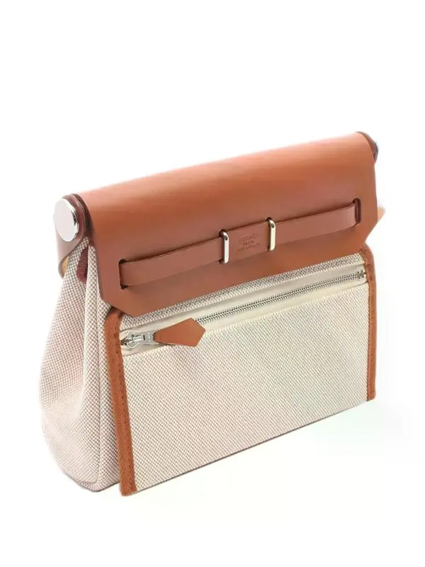 Hermès 2025 Military Toile And Vache Hunter Herbag Zip 20 Crossbody Bag - Brown